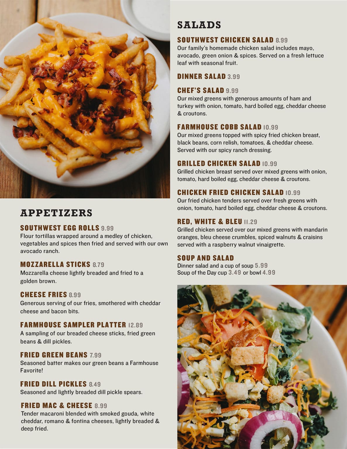 Menu – The Farmhouse Restaurant