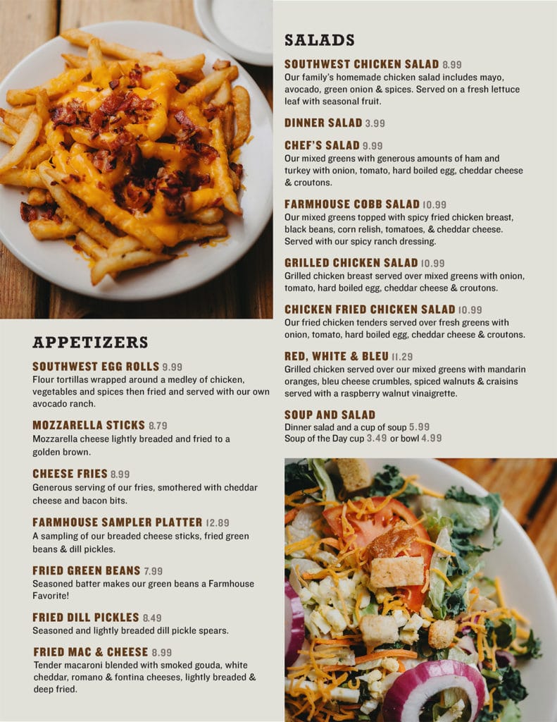 Menu – The Farmhouse Restaurant